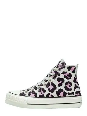 CONVERSE Chuck Taylor All Star Lift High Top Sneakers - Leopardblack/pink