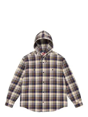 Supreme Ss26 Hooded Flannel Shirt - Brown
