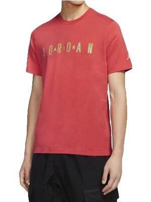 JORDAN Sport Dna Short Sleeve Round Neck Tops Small - Red