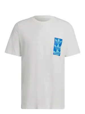 Adidas Originals Logo Pattern Printing Casual Round Neck Short Sleeve White T-shirt - Multi-color