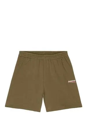 Balenciaga Political Campaign Sweat Shorts - Khaki