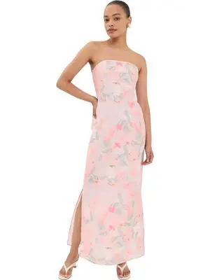 Bhldn Elora Sleeveless Lace Maxi Dress - Blue Combo | Editorialist