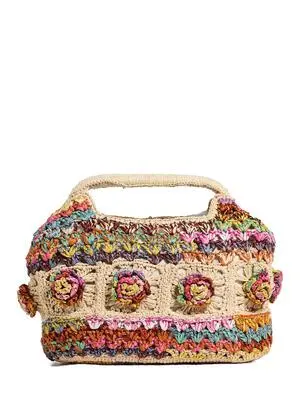 BTB LOS ANGELES Hazel Clutch With Floral Accents - Multi