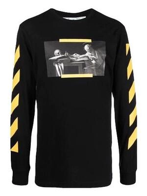 Off-White Fw21 Caravaggio Painting Long Sleeves T-shirt - Black