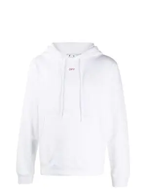 Off-White Stencil Arrows Hooded Pullover - White