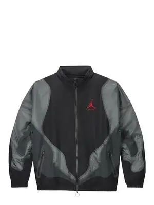 JORDAN X Off-white Woven Zip Up Jacket - Black