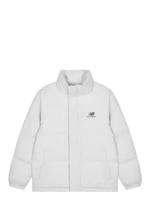 NEW BALANCE Essential Logo Puffer Jacket - White