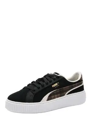 PUMA Suede Platform Plaid Sneakers - Black
