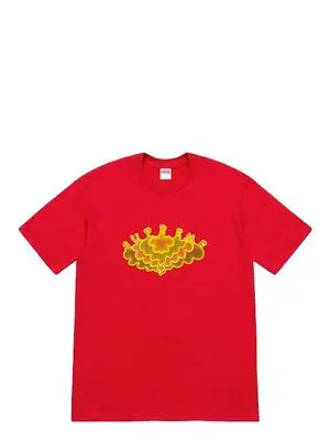 Supreme Ss19 Cloud Tee Clouds Pattern Short Sleeve - Red