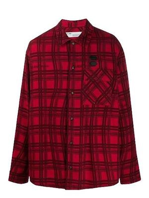 Off-White Ss20 Back Arrows Sketch Plaid Shirts Black - Red