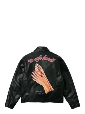 PALACE Safe Hands Leather Jacket - Black