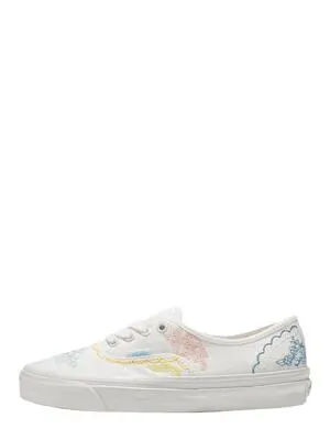 VANS Authentic Linen Blossom Embroidered Sneakers - White/blue/pink