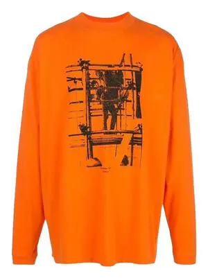 Off-White Arrow Logo Pattern Printing Long Sleeves Orange - Multi-color
