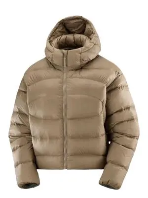 SALOMON Outline Cropped Down Hooded Jacket - Shitake