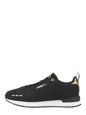PUMA R78 Raw Metallics Low Top Sneakers - Black/gold