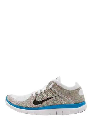 Nike Free 4.0 Flyknit Athletic Sneakers - White/black-pht Blue-pnk Flsh