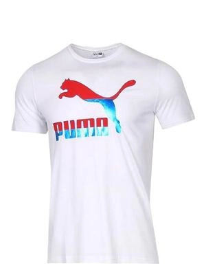 PUMA Logo 3m Short Sleeve Tee White/red - White-red