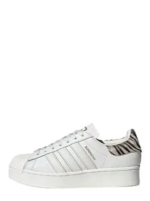 Adidas Superstar Bold Platform Sneakers With Animal Print Heel Patch - White