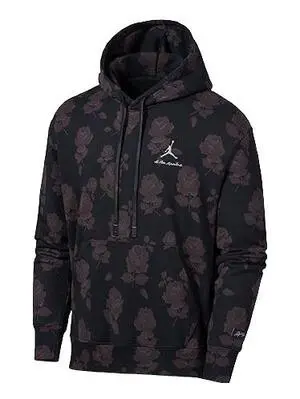 JORDAN X A Ma Maniere All Over Print Fleece Hoodie - Black/medium Ash