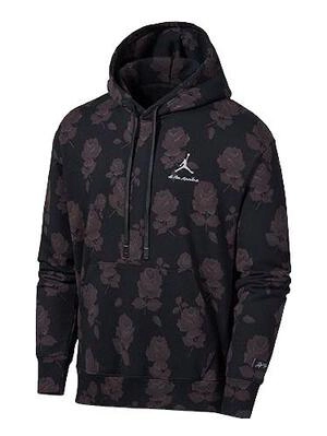 JORDAN Air Jordan X A Ma Maniere All Over Print Fleece Hoodie Black/medium Ash
