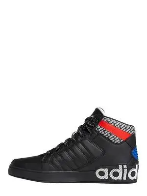 Adidas Hard Court High Top Sneakers With Overbranding - Black