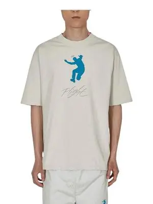 JORDAN X Union Crossover Solid Color Alphabet Pattern Printing Round Neck Short Sleeve Us Edition Gray - Default Color