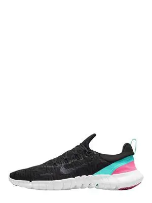Nike Free Run 5.0 Athletic Sneakers - Black/pink/green
