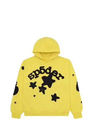 SP5DER Beluga' Hoodie With Star Graphic - Gold/black