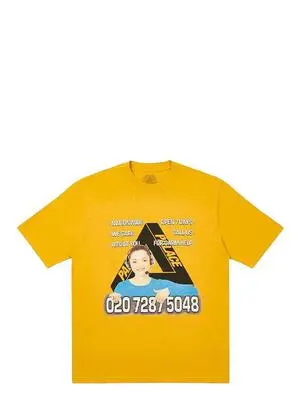 PALACE Bell Round Neck Short Sleeve T-shirt - Yellow
