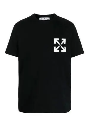 Off-White Chest Printing Short Sleeve Black - Multi-color