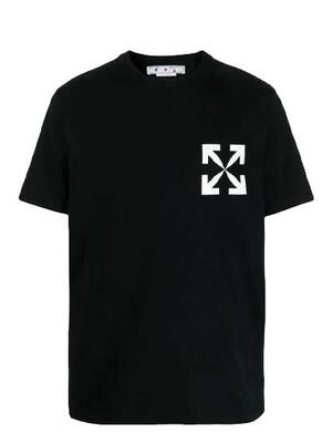 Off-White Chest Printing Short Sleeve Black - Multi-color
