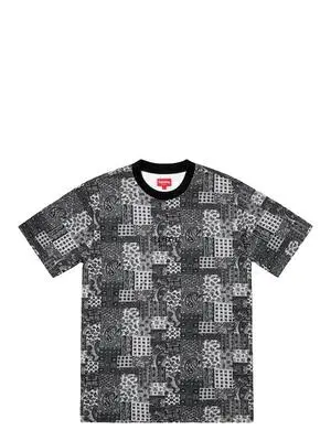 Supreme Ss19 Patchwork Paisley Ss Top Tee - Black