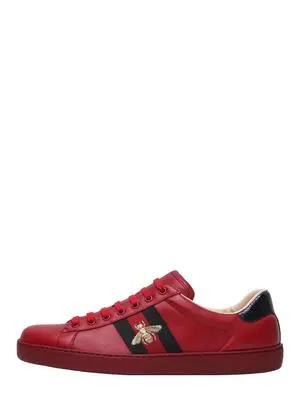 Gucci Ace Leather Sneakers - Red