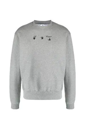 Off-White Logo Alphabet Print Crewneck Sweatshirt - Grey