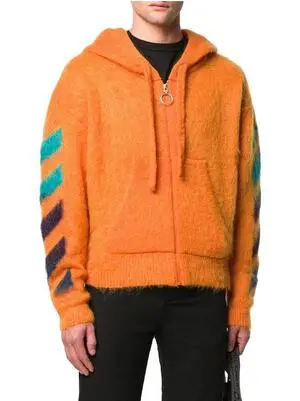 Off-White Off-White 3D Logo Hooded Knit Orange