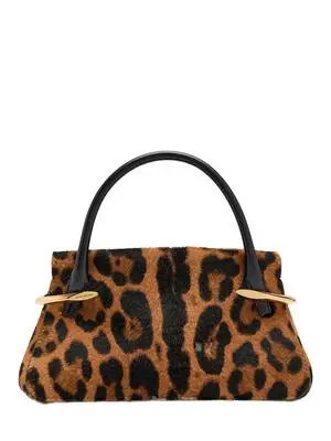 Givenchy Pinch Mini Calf-hair Top Handle Bag - Leopard