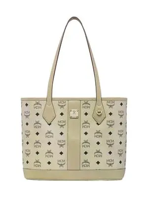 Mcm Visetos Monogram Tote Bag - Neutrals
