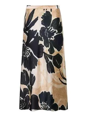 Cara Cara Kaia Floral-Print Skirt Neutrals