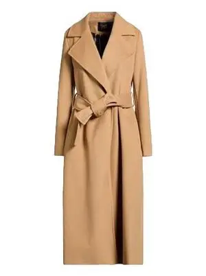Roberto Cavalli Wool Blend Belted Coat - Camel