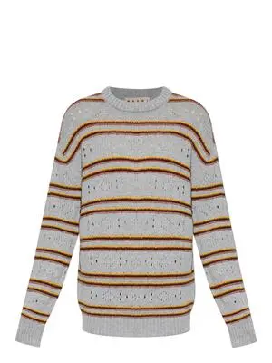 Marni Striped Cashmere Sweater - Grey
