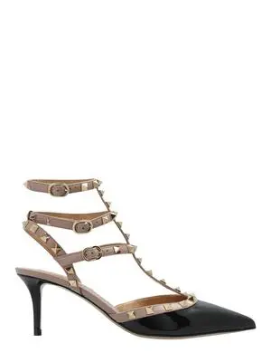 Valentino Garavani Studded Patent Leather Heeled Shoes - Black
