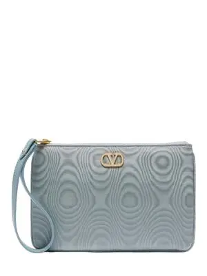 Valentino Garavani Vlogo Signature Embellished Pouch - Blue