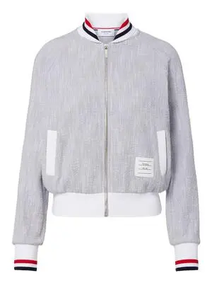 Thom Browne Cotton-blend Bomber Jacket - Grey