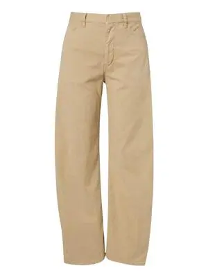NILI LOTAN Tribeca Cotton Twill Barrel-leg Pants - Beige
