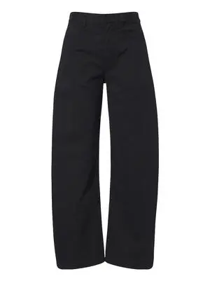 NILI LOTAN Tribeca Cotton Twill Barrel-leg Pants - Grey