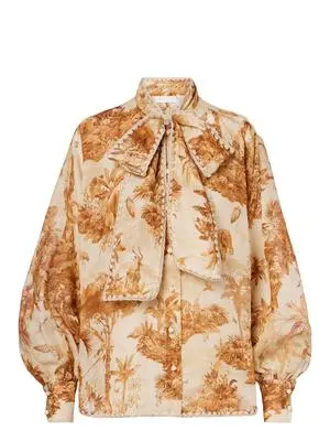 Zimmermann Indra Ramie Blouse - Brown