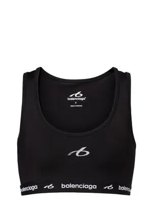 Balenciaga Logo Sports Bra - Black