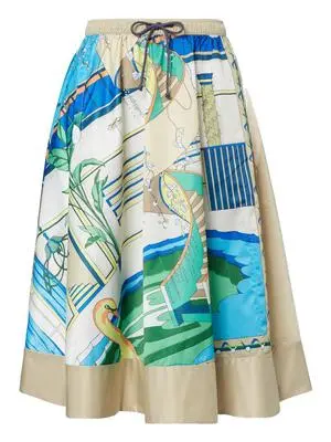 Tory Burch Printed Midi Skirt - Multicoloured