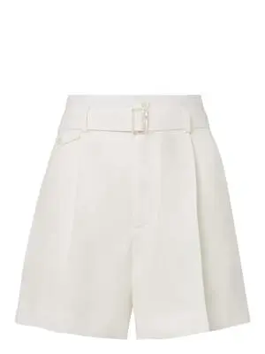 Ralph Lauren Denise Belted Linen Shorts - White