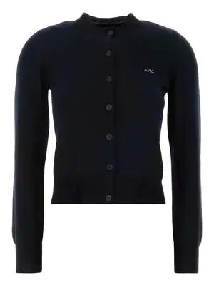 A.p.c. Rosa Logo-embroidered Cardigan - Blue